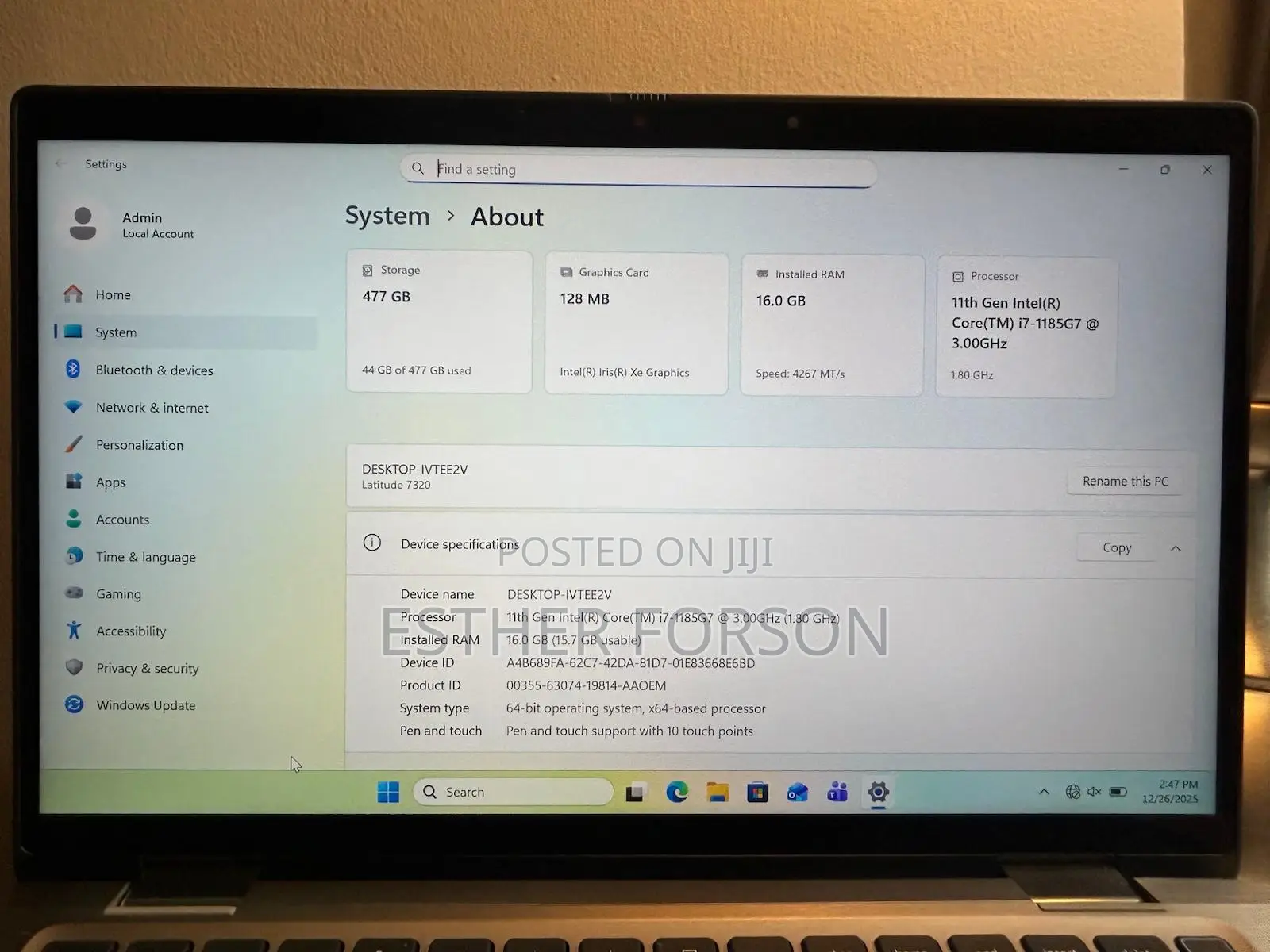 Laptop Dell Latitude 7320 16GB Intel Core i7 SSD 512GB in Kumasi ...