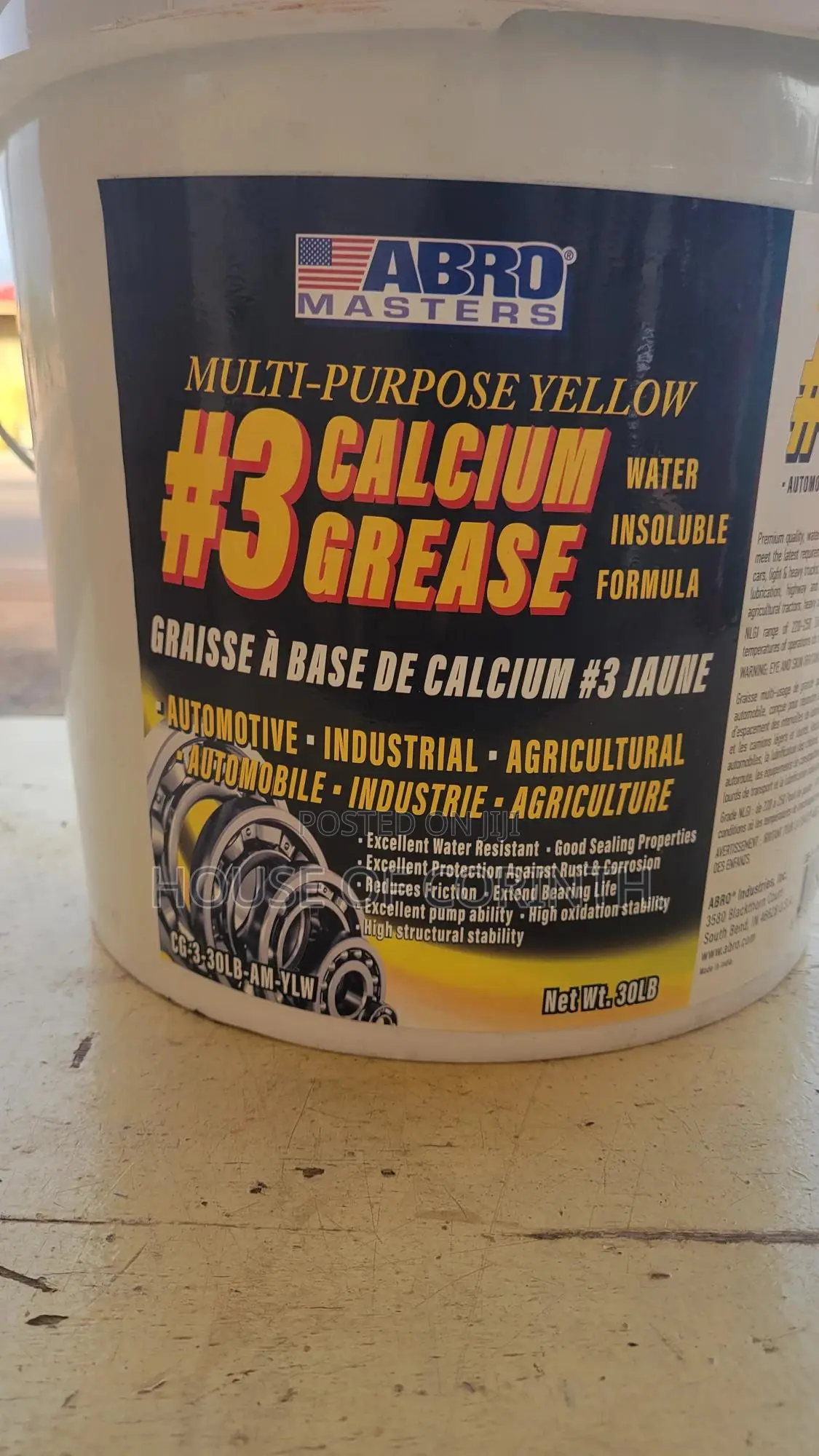 Abro Calcium Grease H3, Yellow 30lb Bucket in Adenta - Vehicle Parts ...