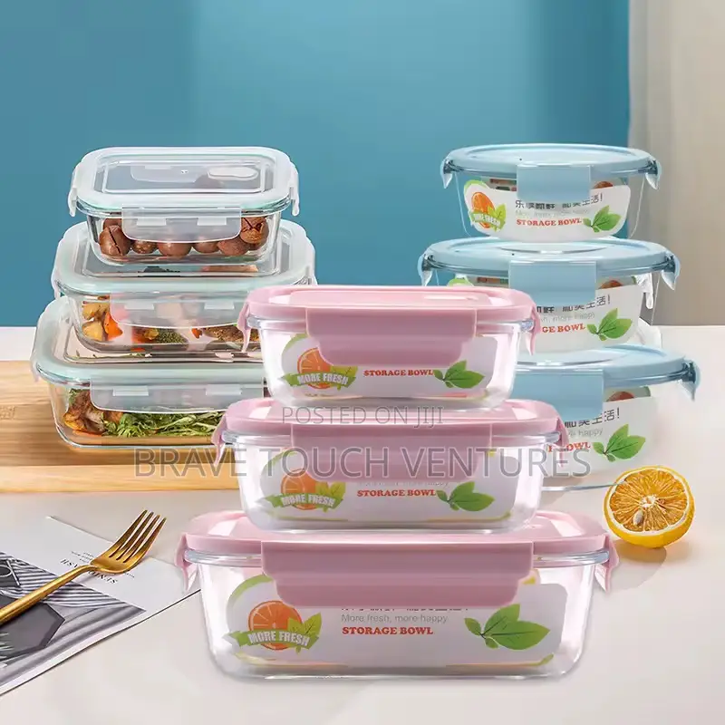3 Piece Borosilicate Glass Lunch Box Microwave-Safe in Lapaz ...