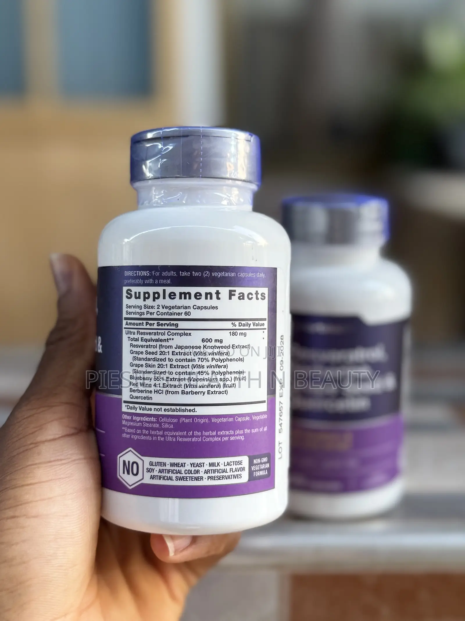 Horbaach Resveratrol, Berberine, Grape Seed Quercetin, 120 Capsules in ...