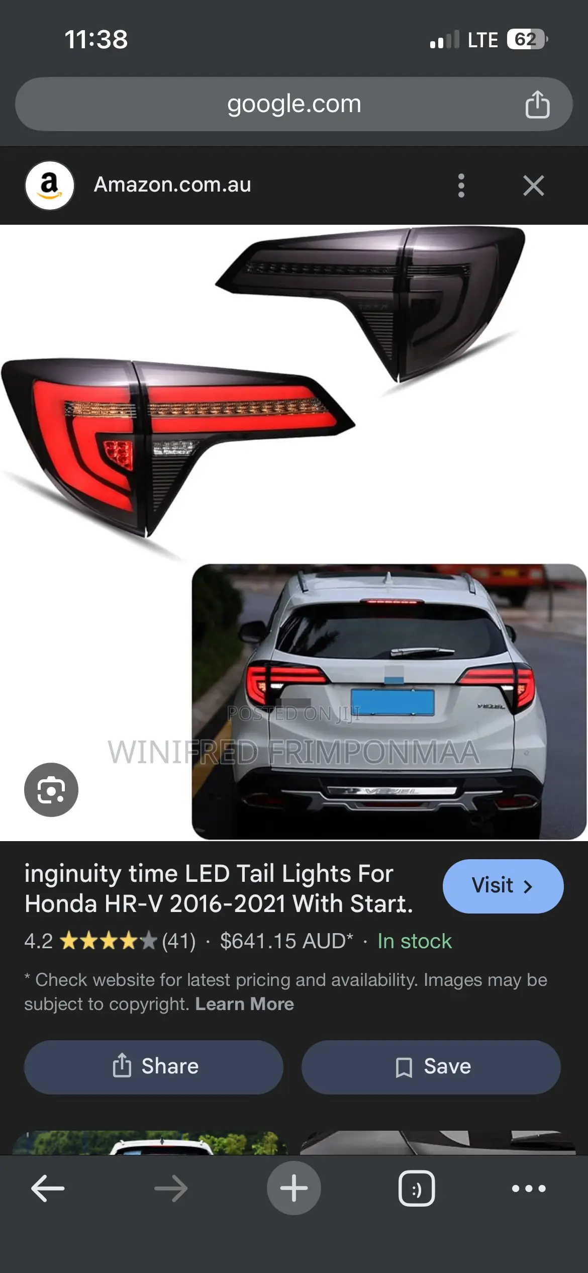 Hrv 2014 -2019 Tail Light in Abossey Okai - Vehicle Parts & Accessories ...