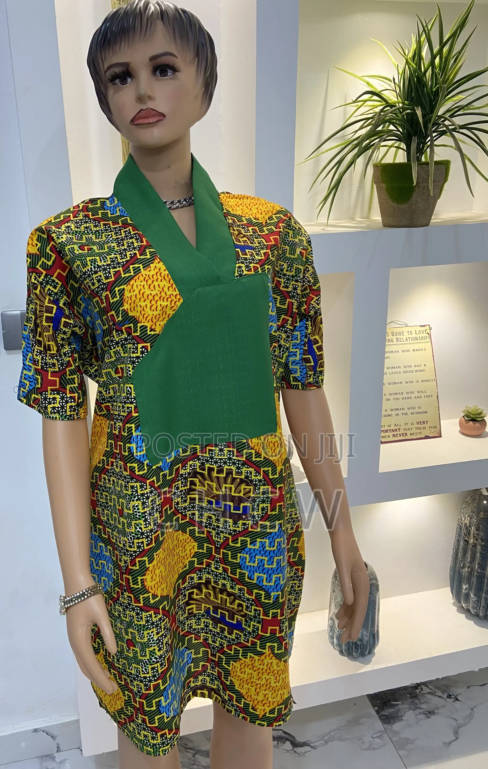 Yellow and Green Ankara African Print Designed Bubu Dress in Accra ...