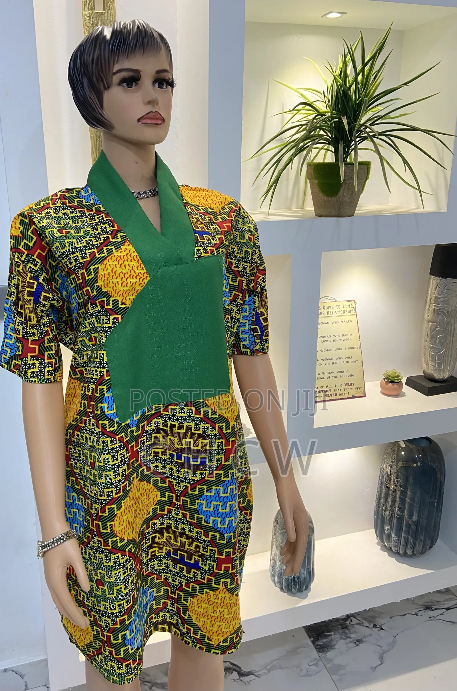 Yellow and Green Ankara African Print Designed Bubu Dress in Accra ...