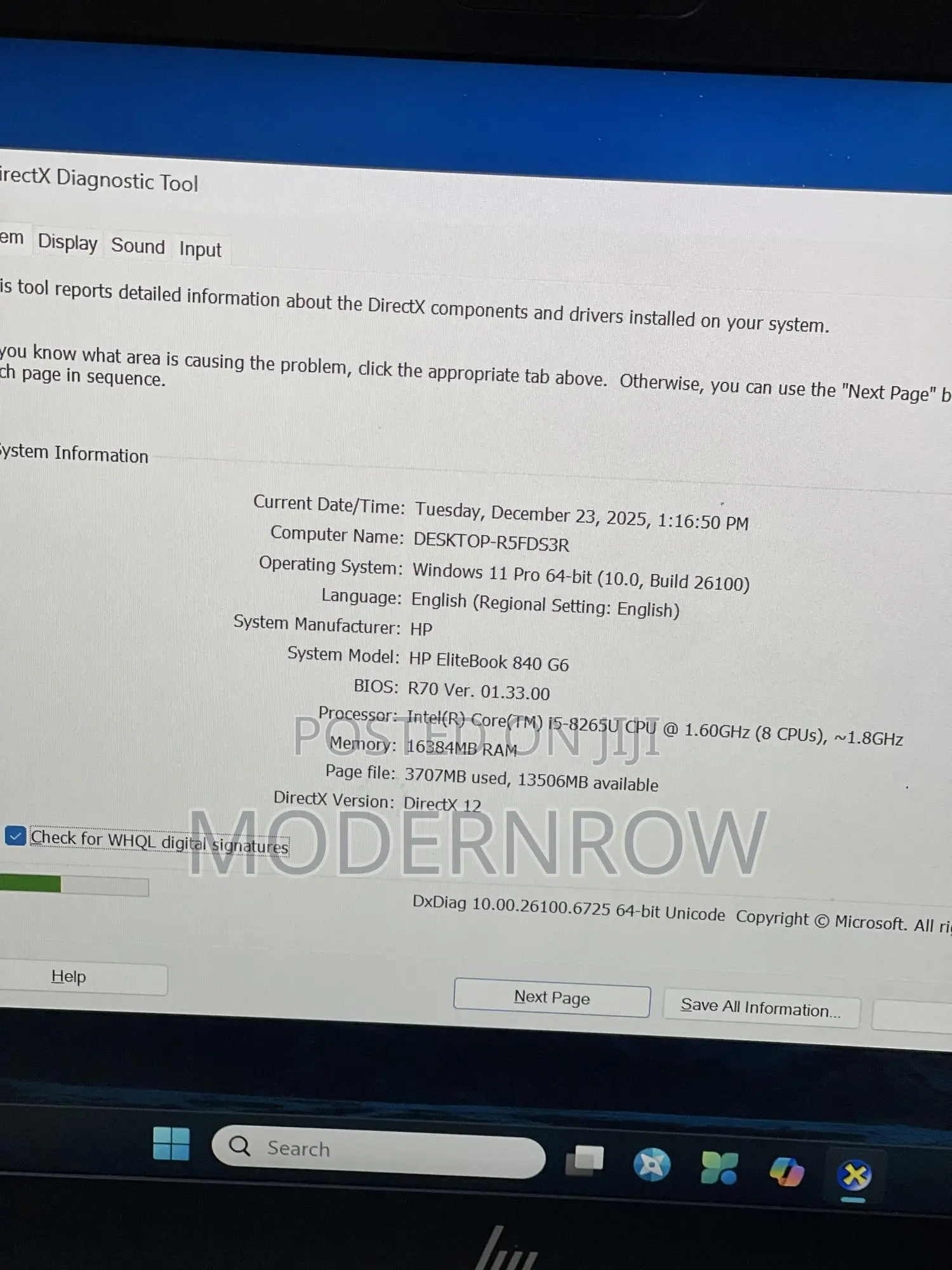 Laptop HP EliteBook 840 G6 16GB Intel Core I5 SSD 256GB in Kumasi ...
