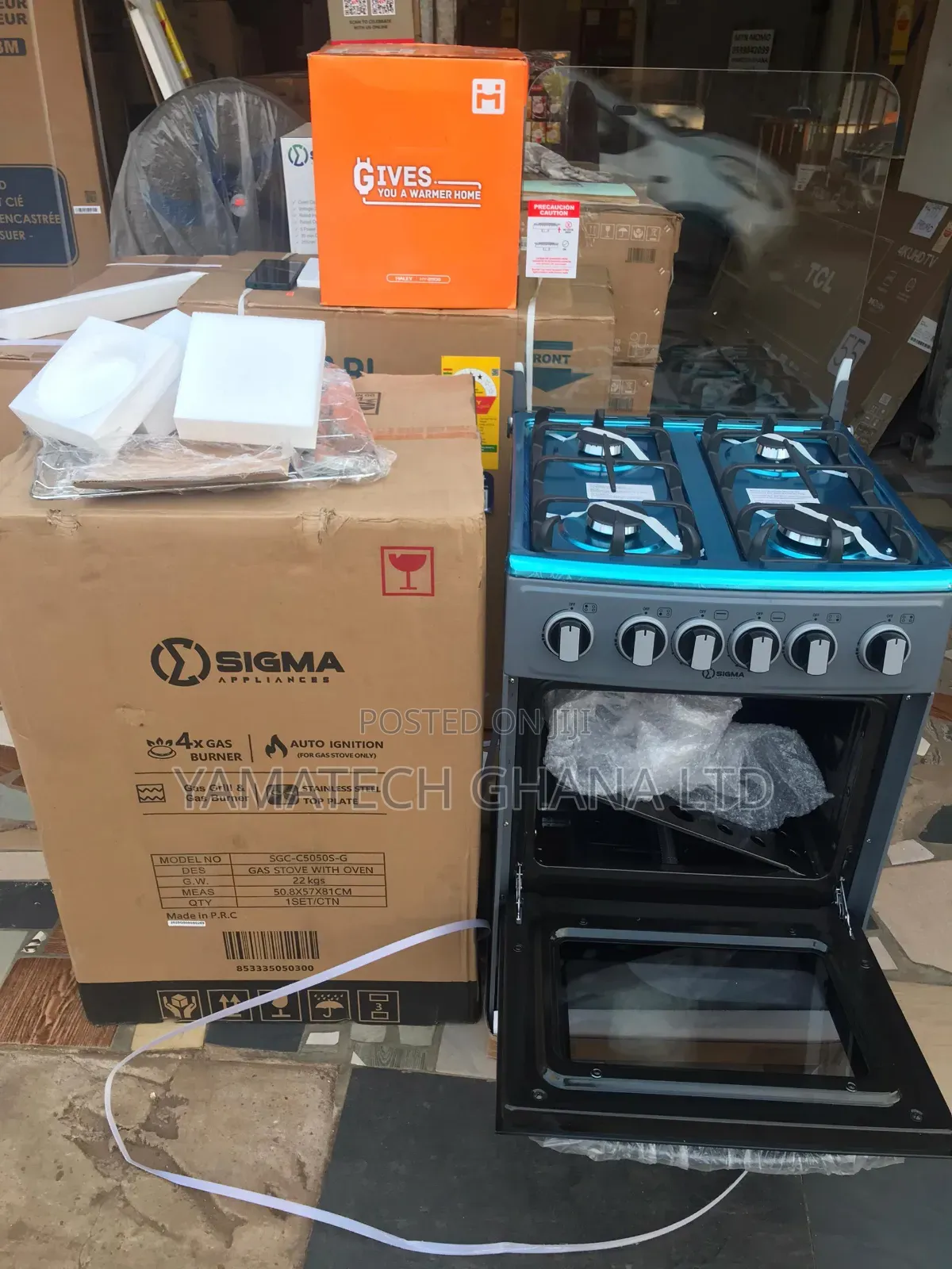 Sigma 50x50cm Automatic Ignition Gas Stove With Oven And Grill in ...