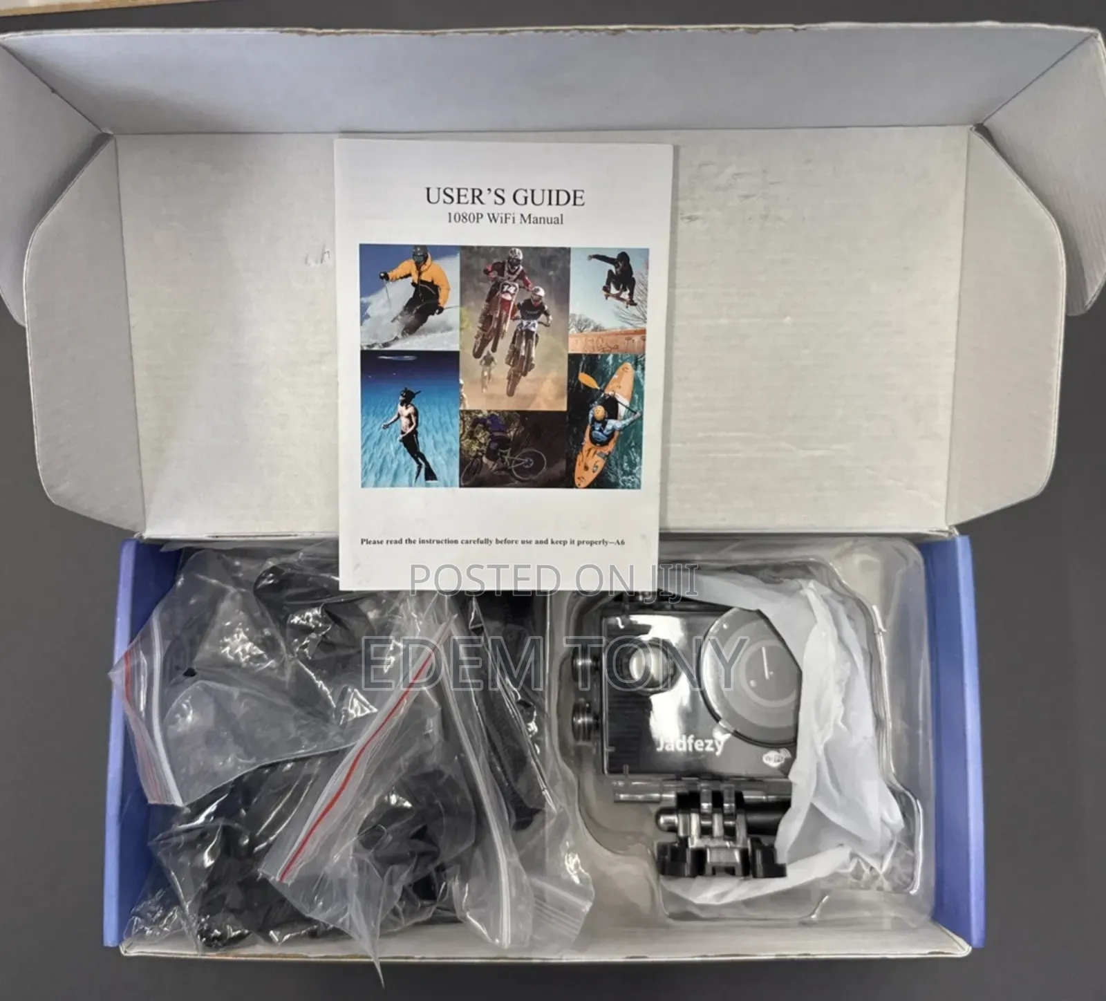 Jadfezy Action Camera FHD 1080p, 98ft/30m Underwater Waterproof in ...