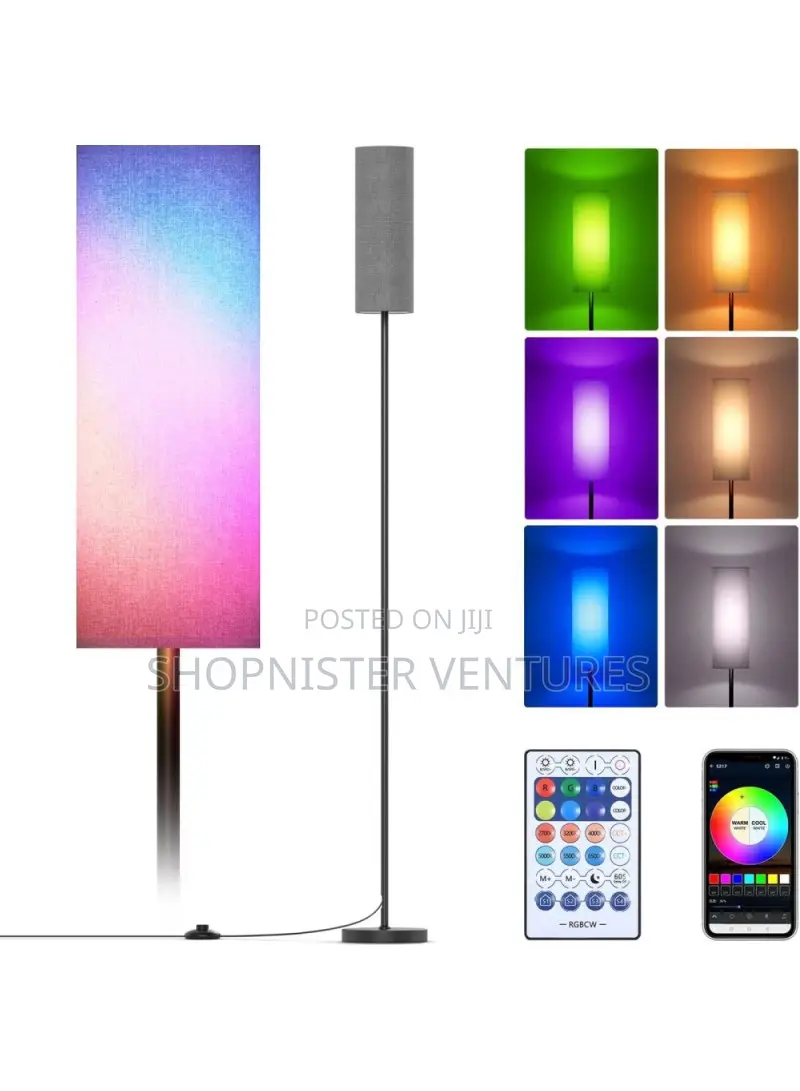 Linen Lampshade Standing Lamp Study Room Bedroom Bluetooth 68inch in ...