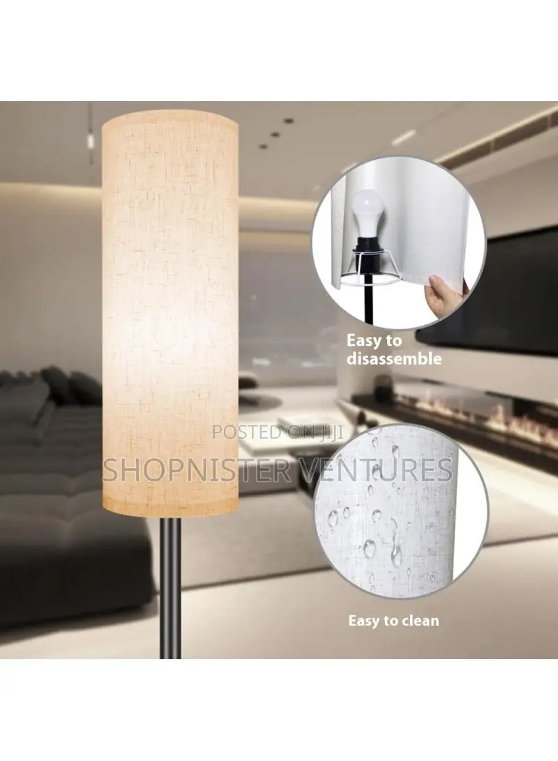 Linen Lampshade Standing Lamp Study Room Bedroom Bluetooth 68inch in ...