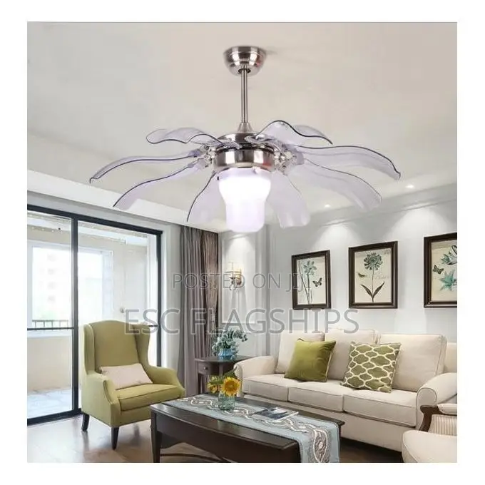 Stylish Invisible Foldable Fan Light + Remote Control - 35w - Silver in ...