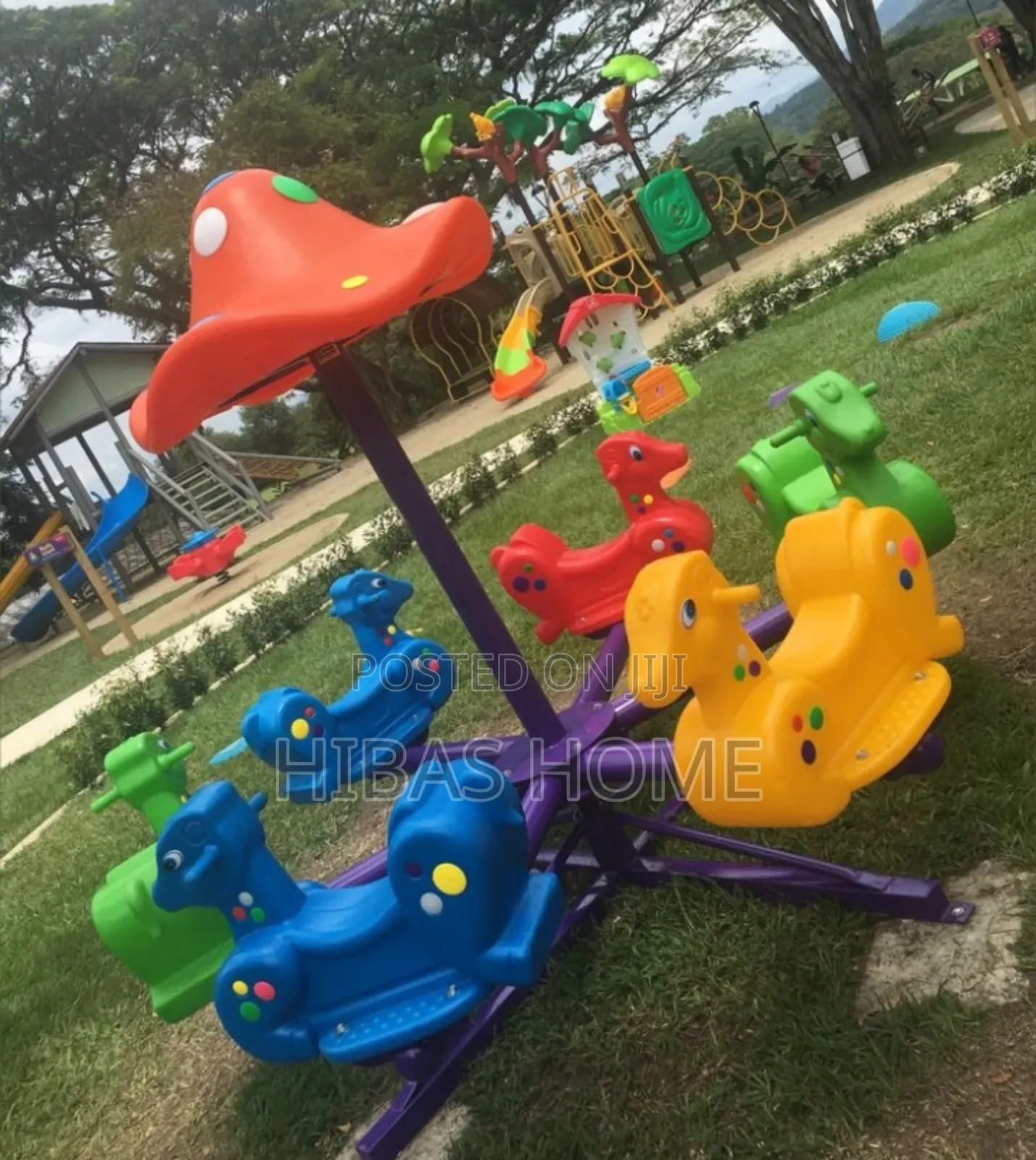 6 Seater Mushroom Stand Merry Go Round in Dome - Playground Equipment ...