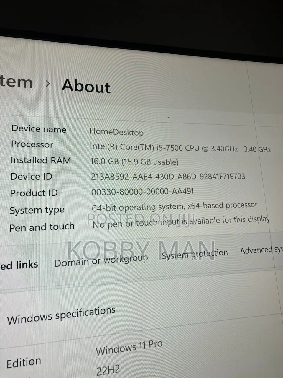 Desktop Computer HP 16GB Intel Core I5 SSD 256GB in McCarthy Hill ...