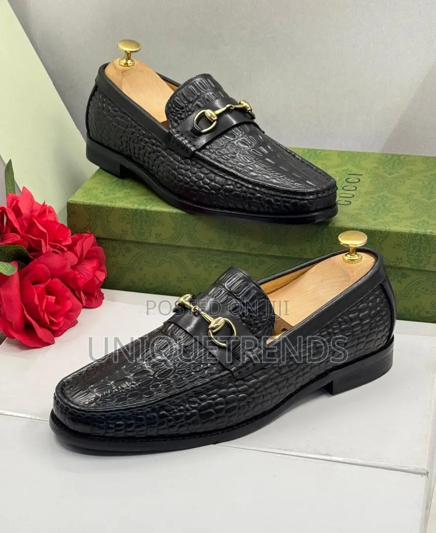 Gucci Crocodile Pattern Leather Loafers ( Black Coffee) in Accra ...