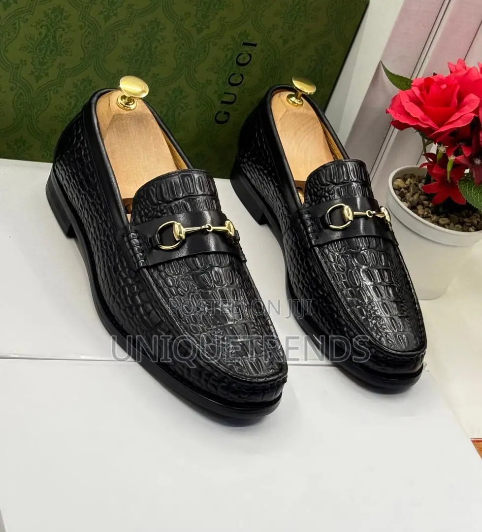 Gucci Crocodile Pattern Leather Loafers ( Black Coffee) in Accra ...