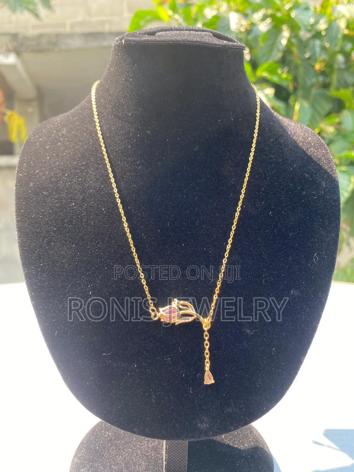 Pink Gem Drop Flower Necklace in Odorkor - Jewelry, Builsah Veronica ...