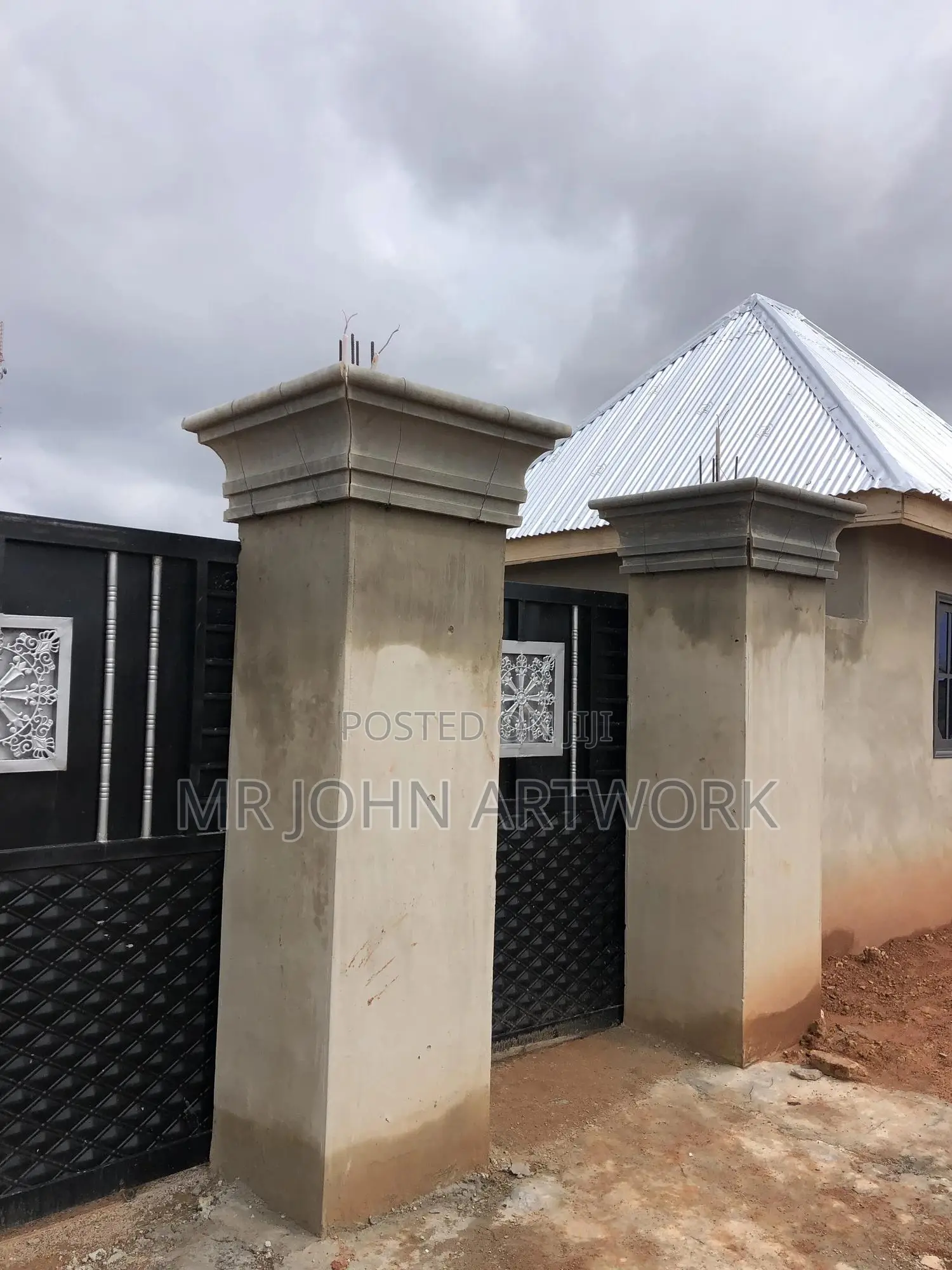 Gate Pillar and Fence Wall Copping Design Artwork in Ashaiman Municipal ...