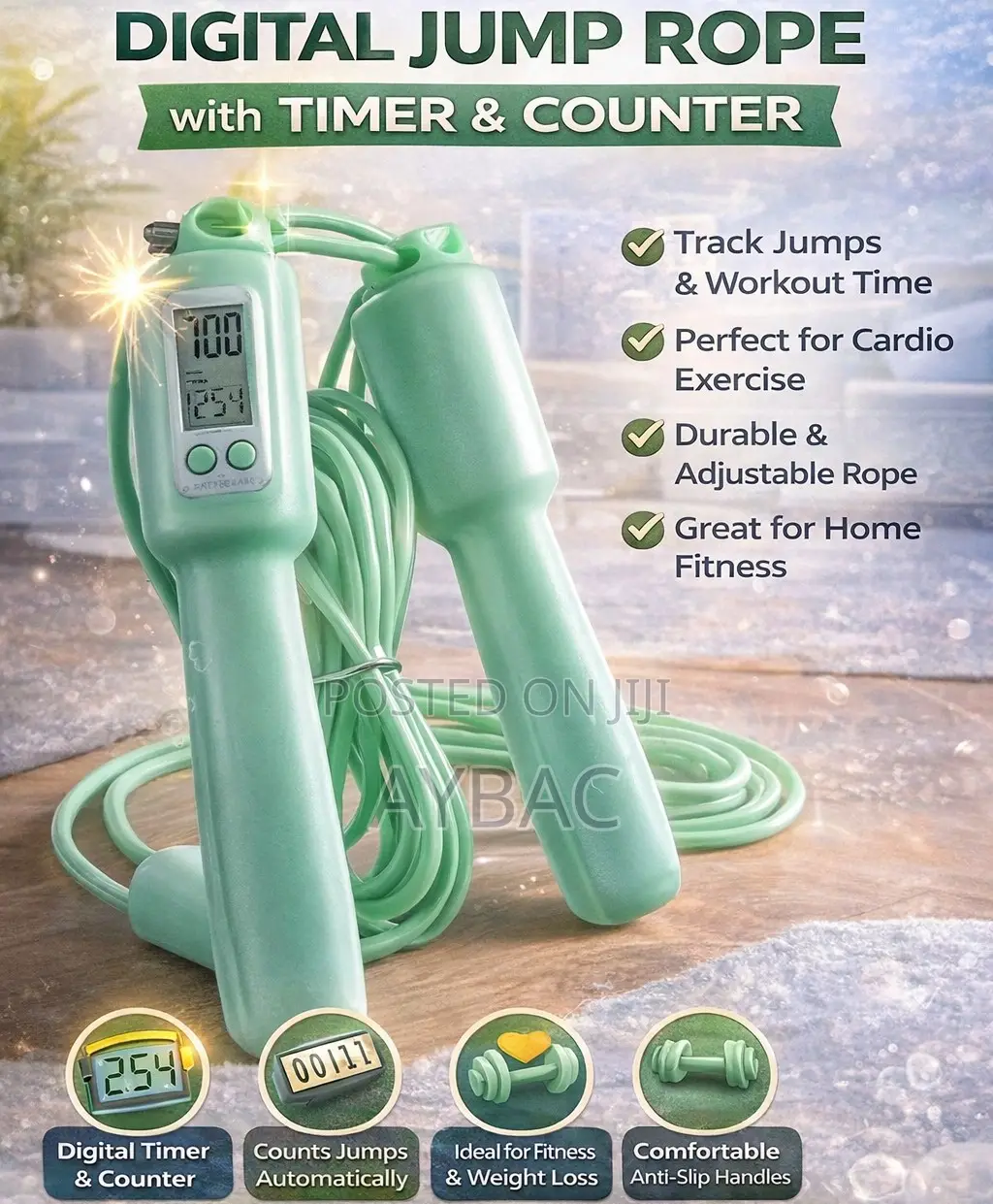 Digital Jump Rope With Timer Counter – Fitness Skipping Rope in East ...