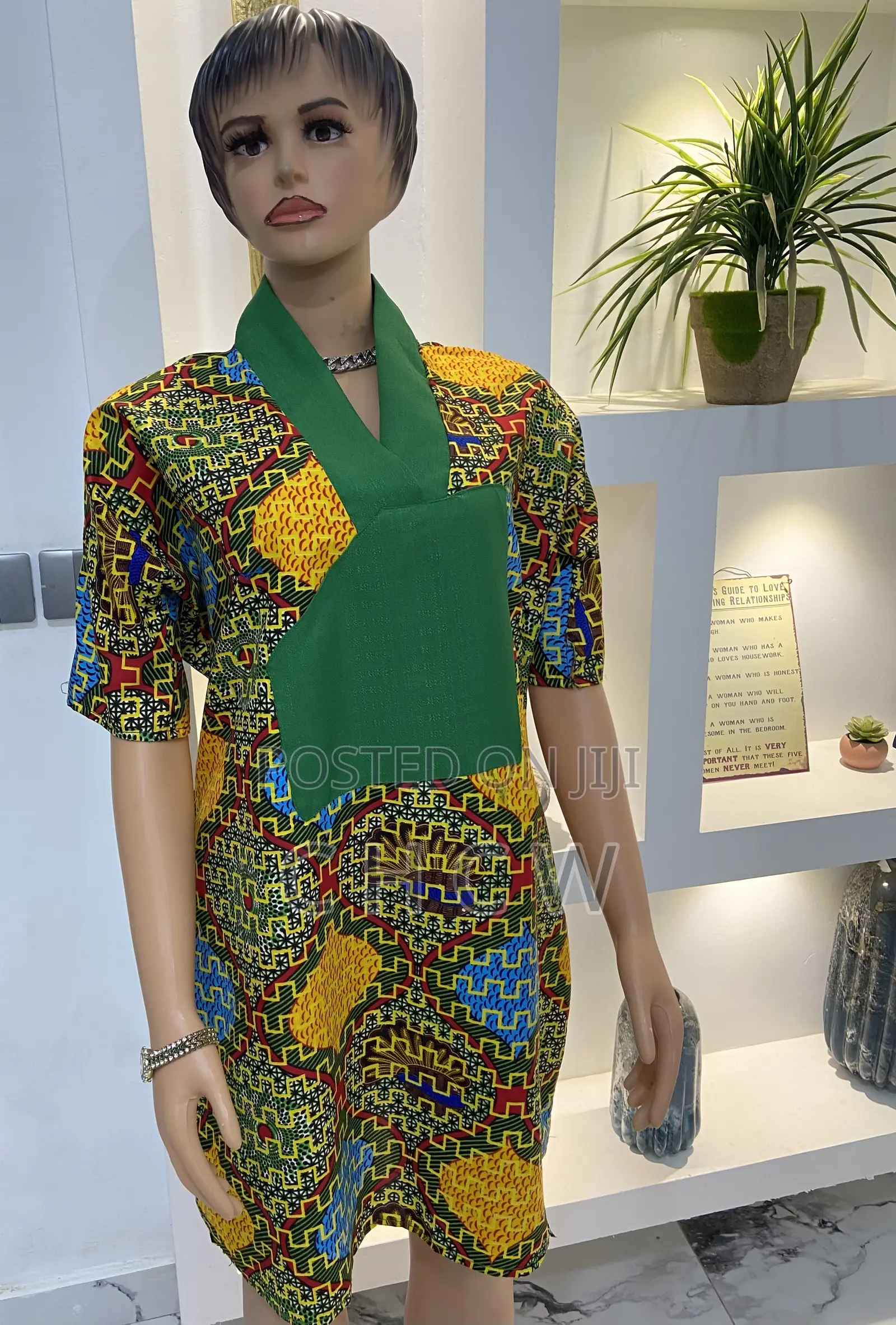 Yellow and Green Ankara African Print Designed Bubu Dress in Accra ...
