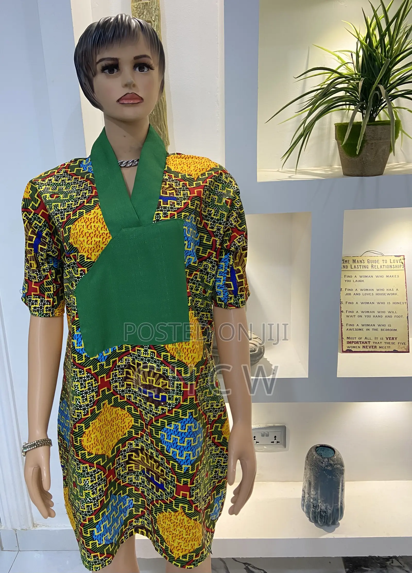 Yellow and Green Ankara African Print Designed Bubu Dress in Accra ...