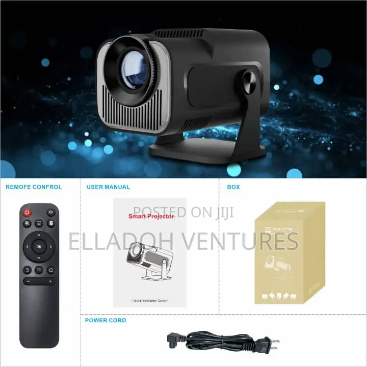 Hy320 Mini Projector Tv Box (Free Sport Matches) + Projector Screen in ...