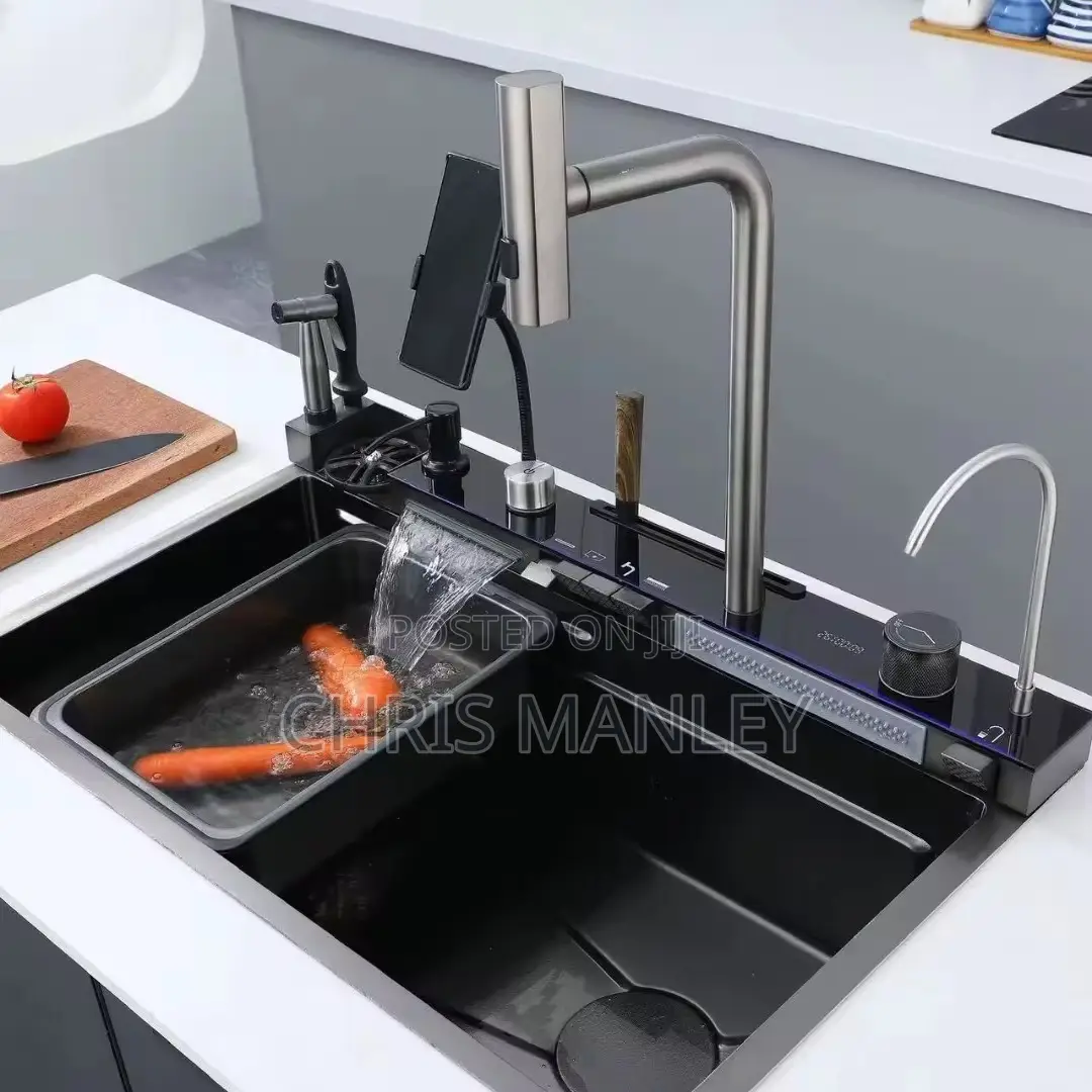 Smart Luxury Waterfall Kitchen Sink With Phone Holder in Gbawe ...