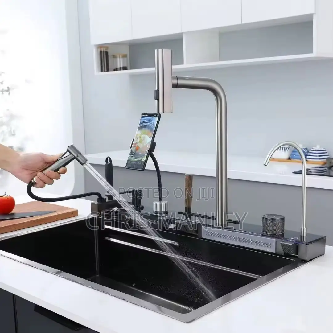Smart Luxury Waterfall Kitchen Sink With Phone Holder in Gbawe ...