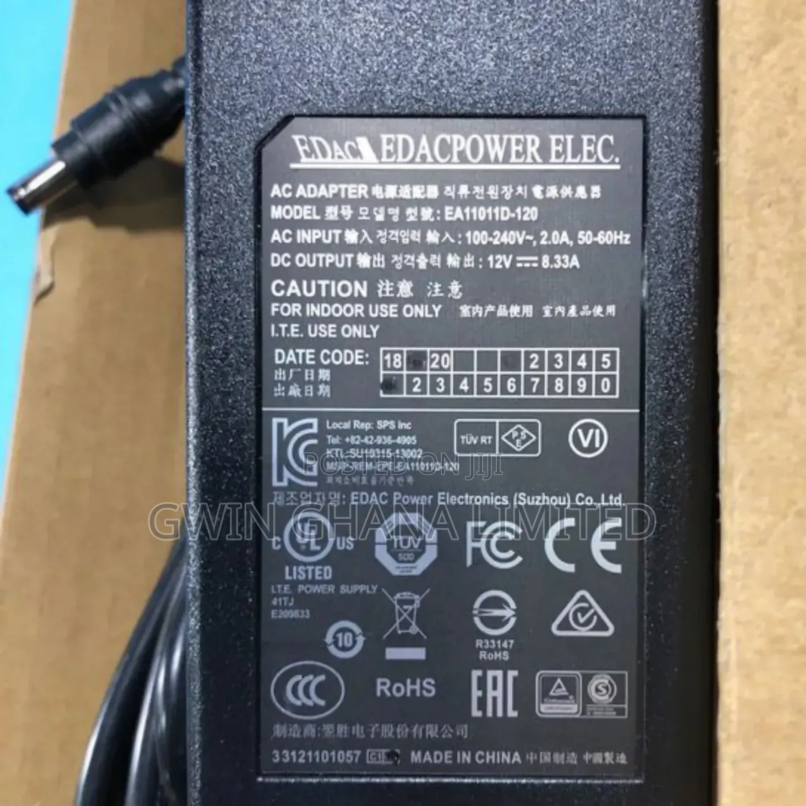 Edac Ea11011d Power Adapter Dc 100 W, 12 V, 8.33 A in Gbawe ...