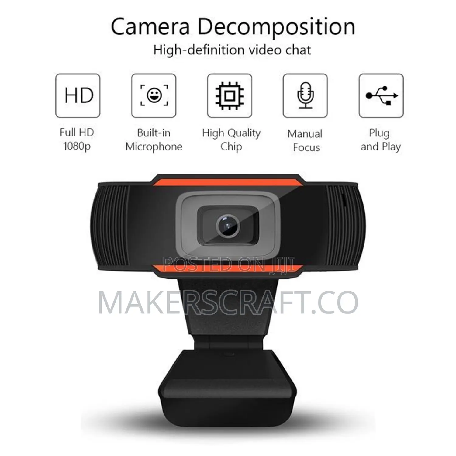 1080p Full Hd Usb Webcam Computer Camera With Microphone in Kotobabi ...