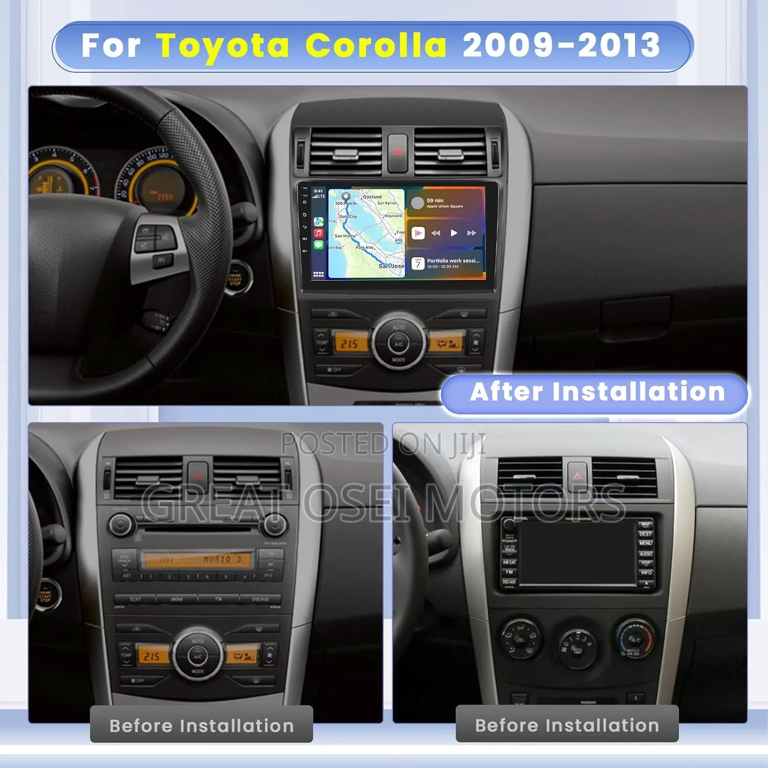 High Quality Android Car Tape for Toyota Corolla 2009 to 2012 in ...