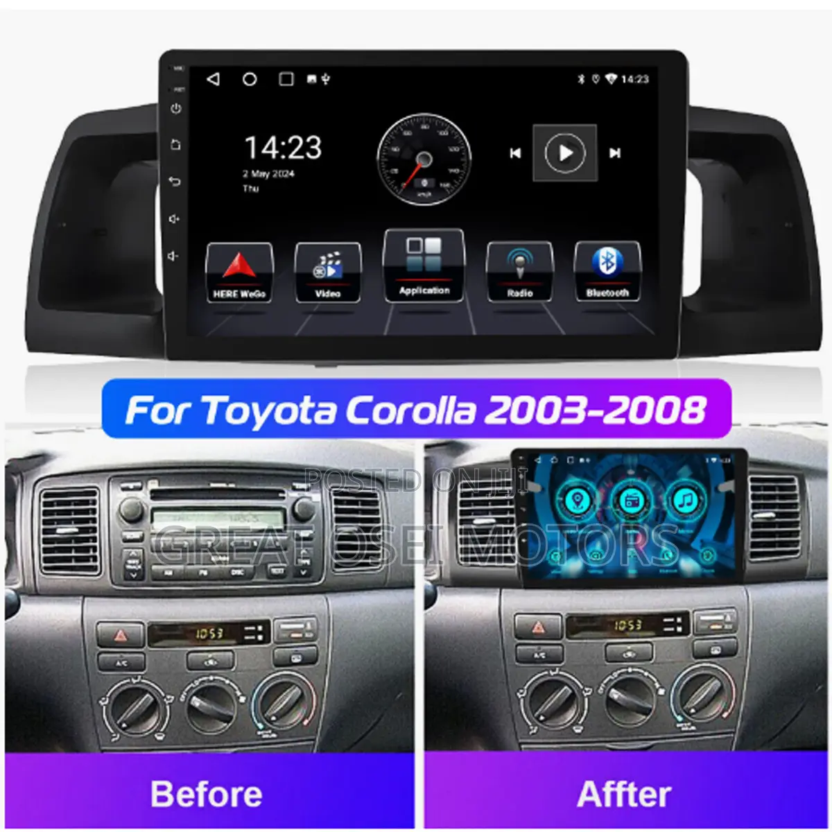 High Quality Android Car Tape for Toyota Corolla 2002 to 2008 in ...