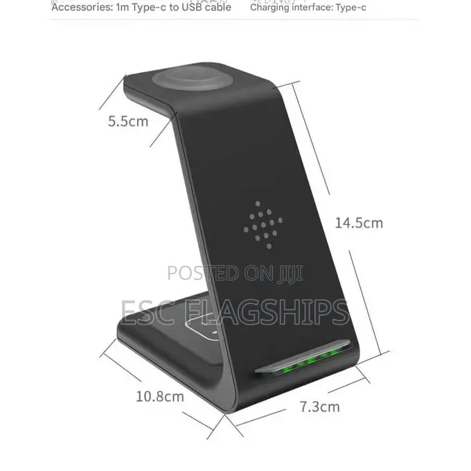 3 in 1 Portable Multifunctional Wireless Charger Stand - Black in ...