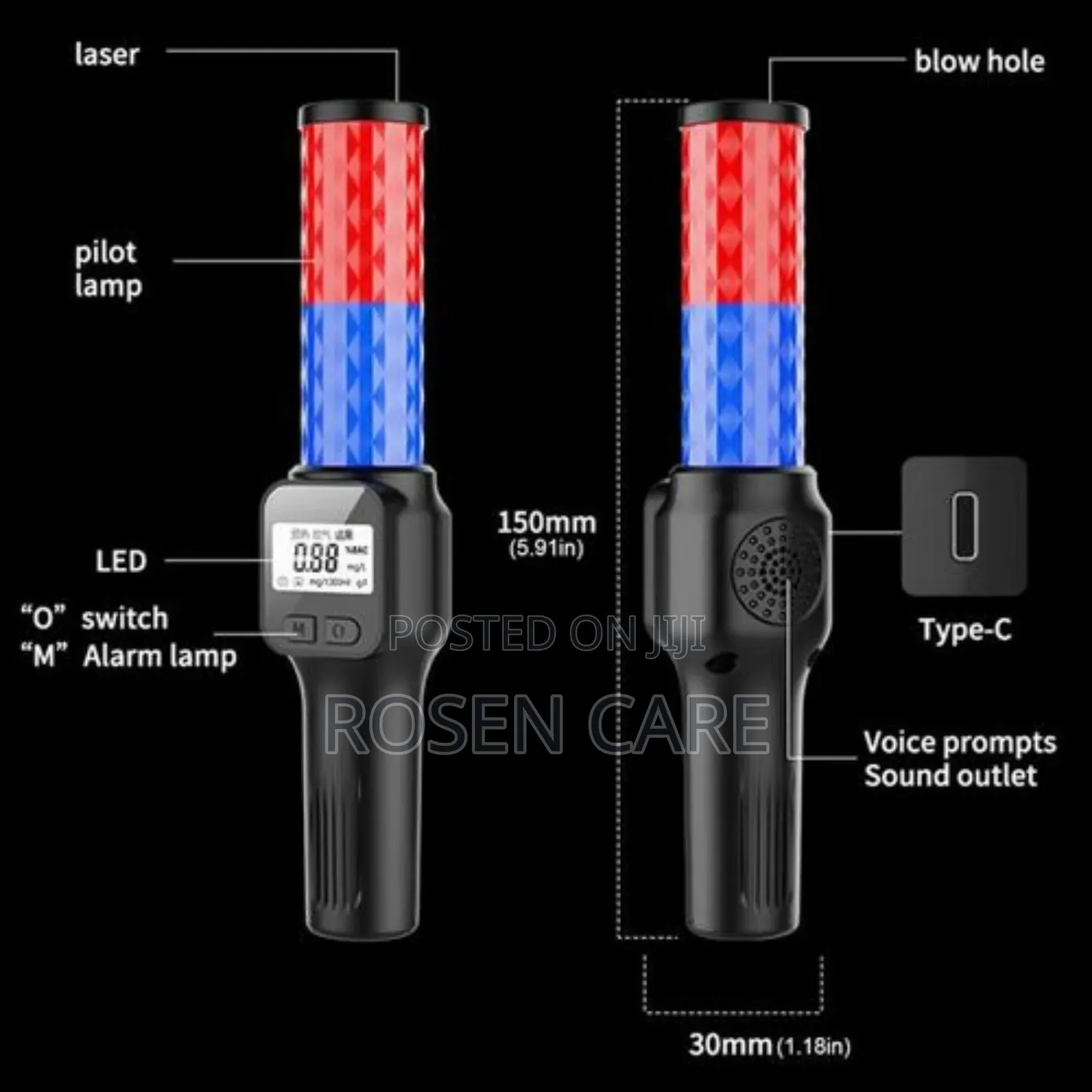 Rechargeable Non-contact Digital Alcohol Tester Breathalyzer Analyser ...