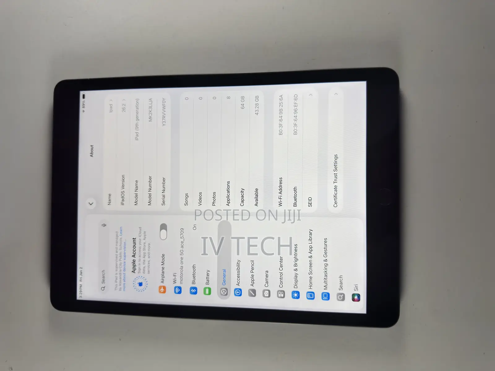 Apple iPad 10.2 (2020) 32 GB in Greater Accra - Tablets, Iv Tech | Jiji ...