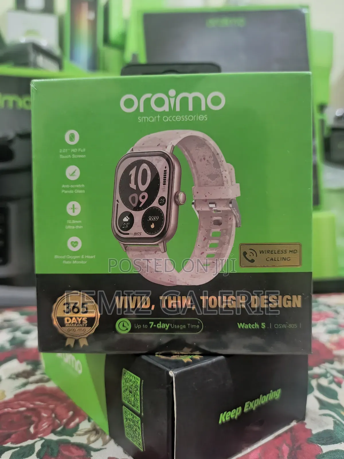 Oraimo Watch 5 2.01" Hd Panda Glass 1atm Smart Watch - Berry Pink in ...
