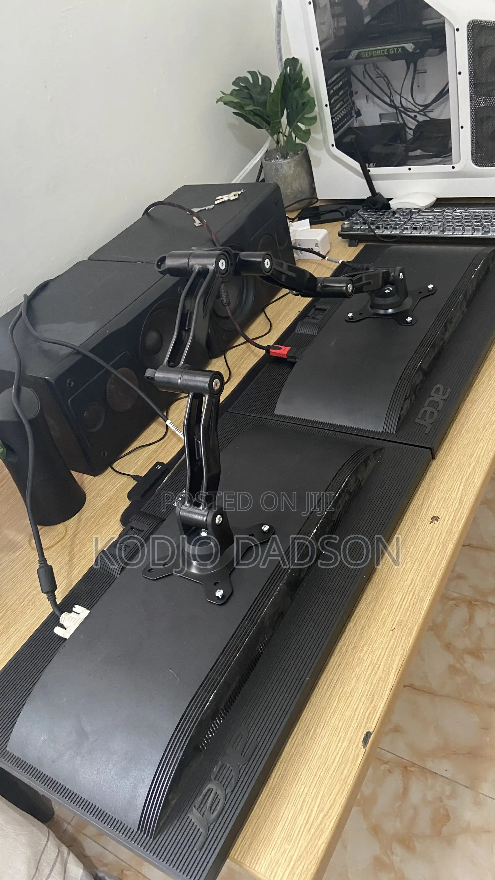 Dual Monitor Stand With Two 24inch Monitors in Kasoa - Computer ...