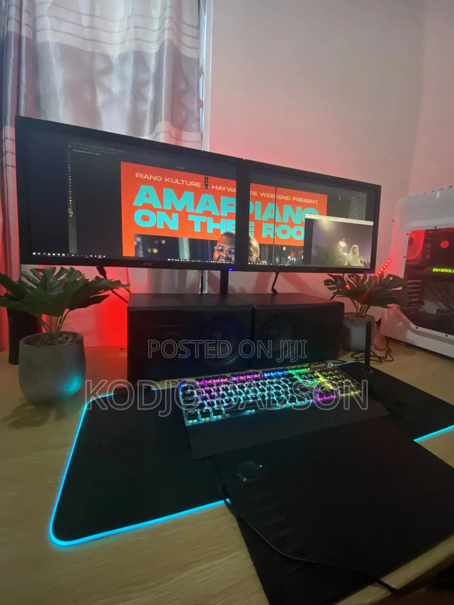 Dual Monitor Stand With Two 24inch Monitors in Kasoa - Computer ...