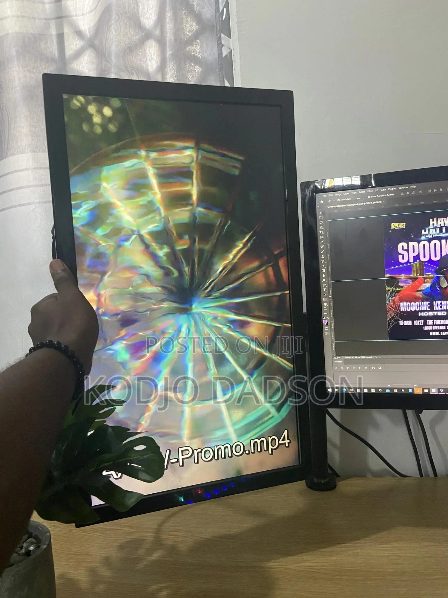 Dual Monitor Stand With Two 24inch Monitors in Kasoa - Computer ...