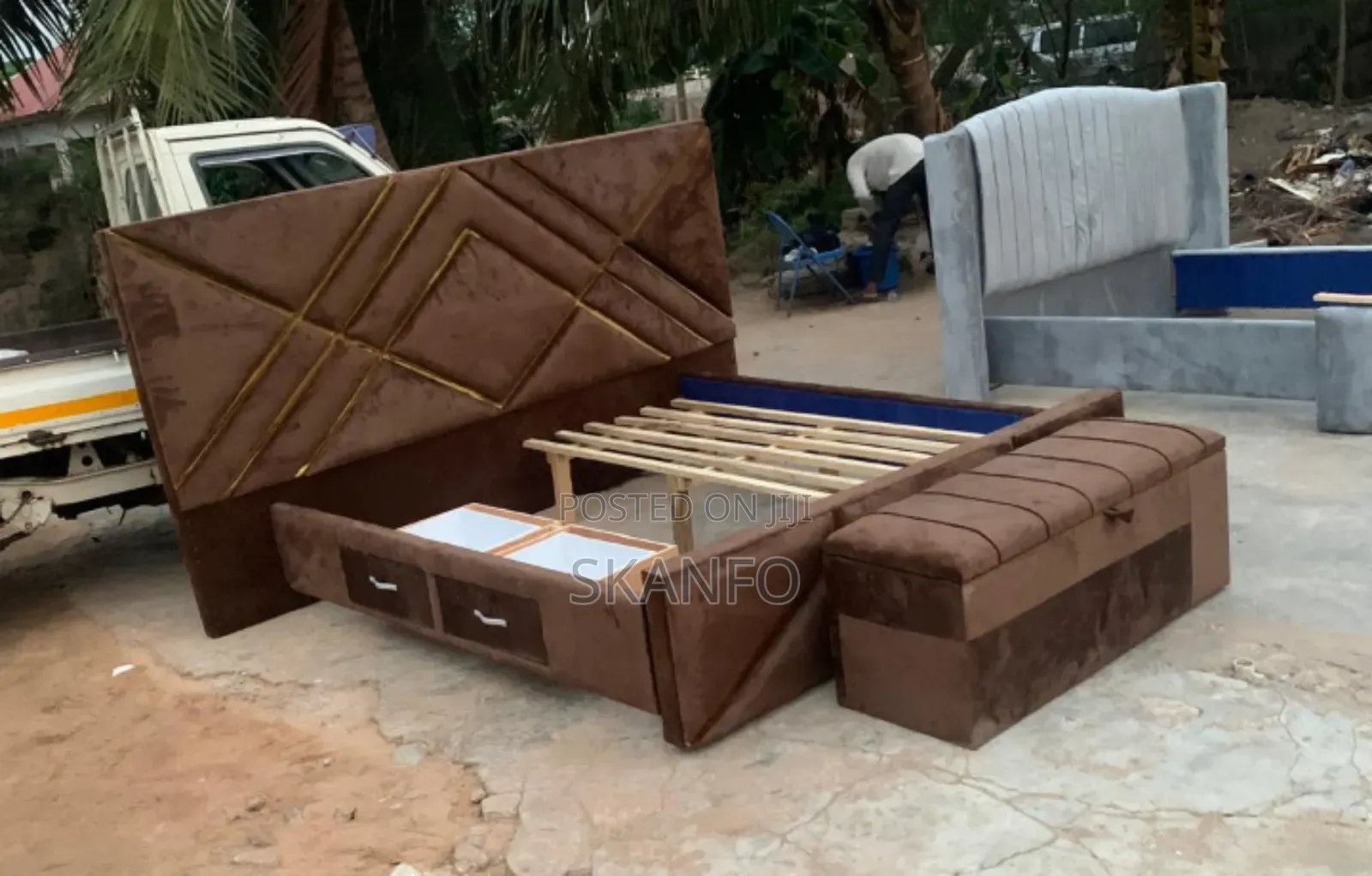 Queen Size Bed Frame With Drawer With Ottoman Available Anytime in ...