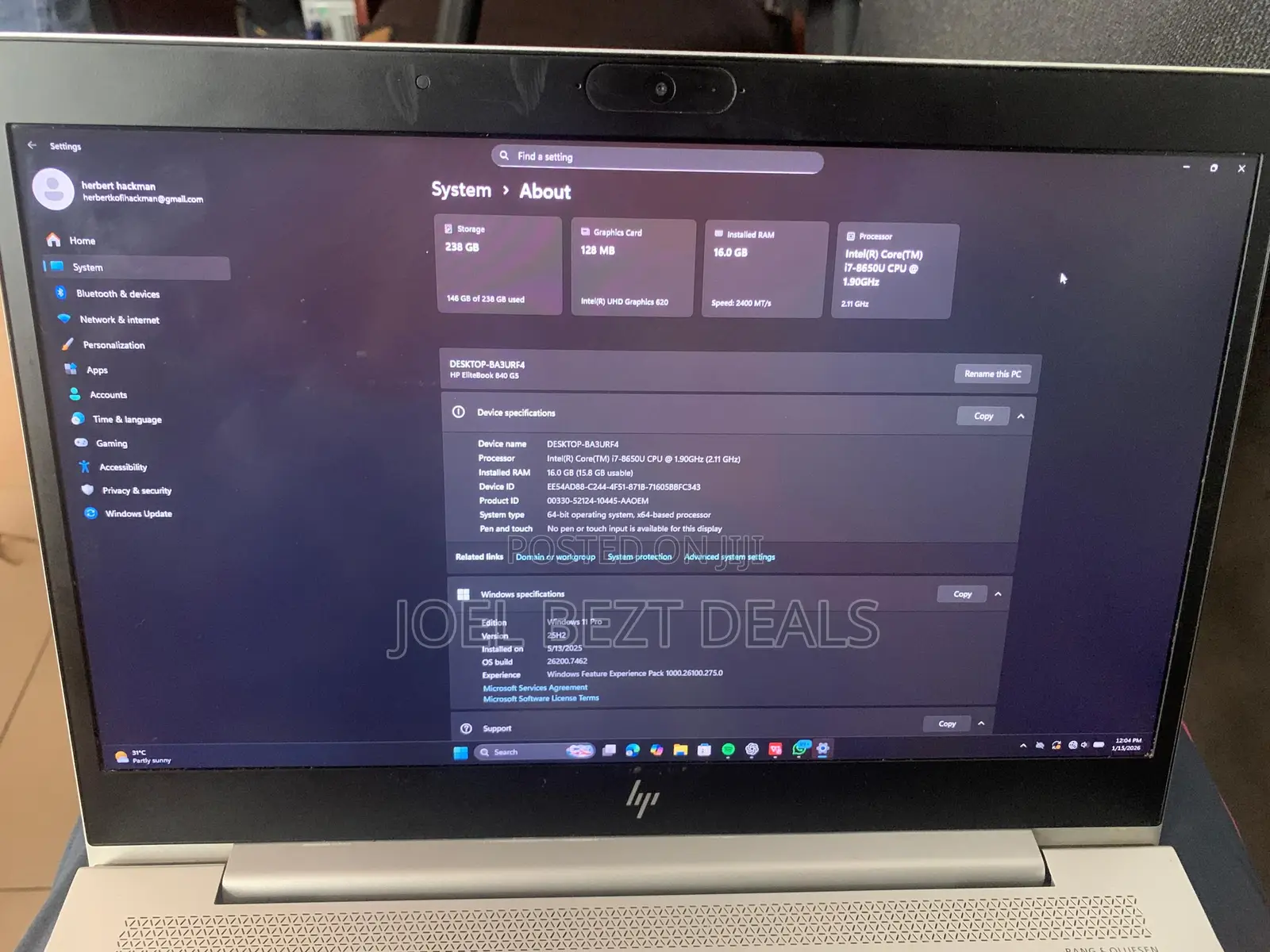 New Laptop HP EliteBook 840 G5 16GB Intel Core I7 SSD 256GB in Spintex ...