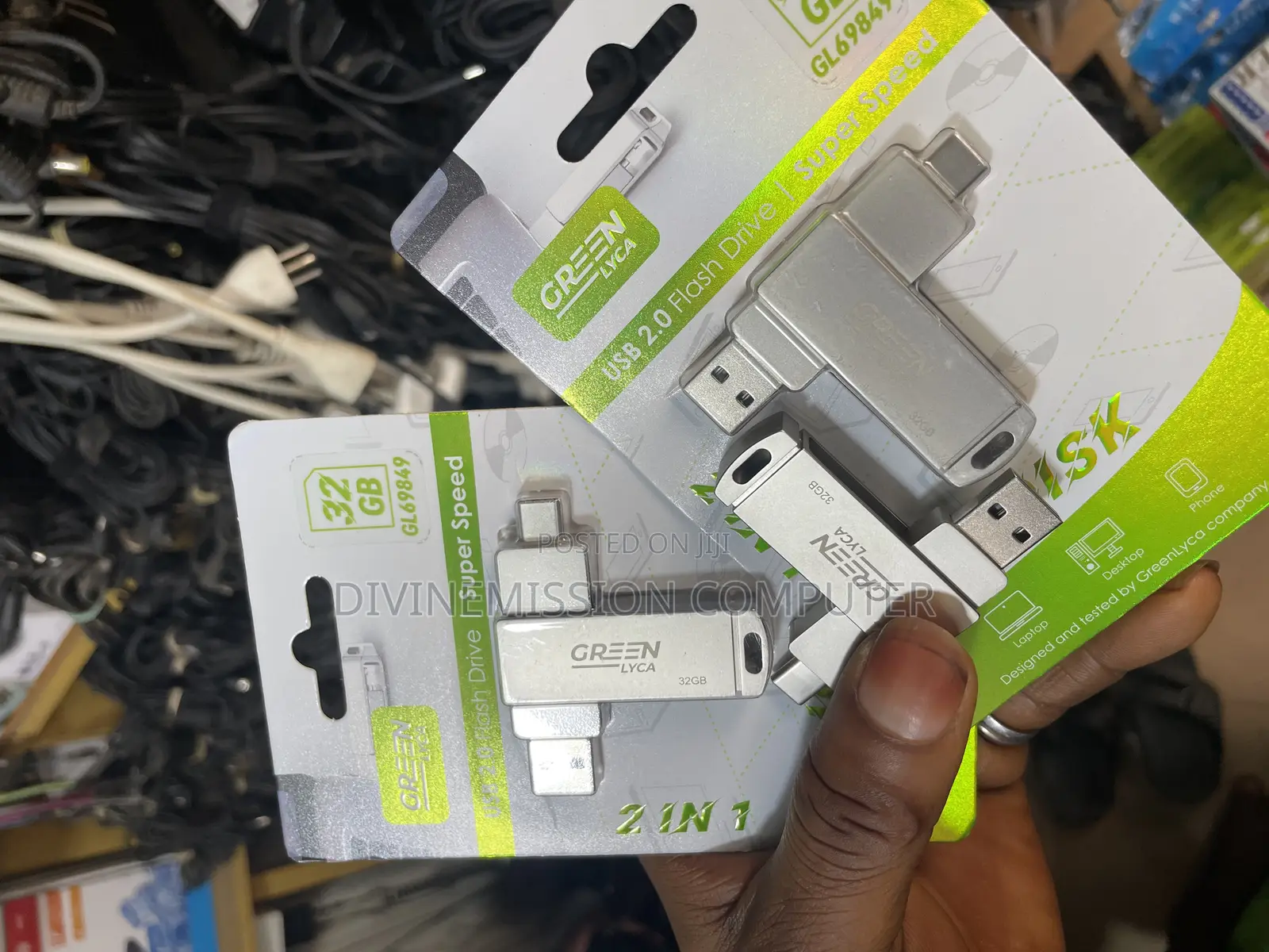 Green Lyca Usb 2.0 Flash Drive, 32gig.2 in 1 Type C and Usb Meter. in ...