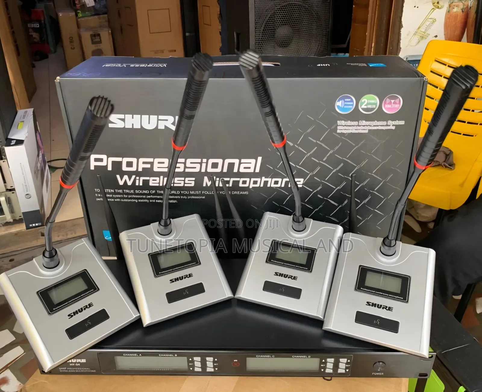 Shure Hy-04 Uhf 4-in-1 Gooseneck/Conference Wireless Microphone in ...