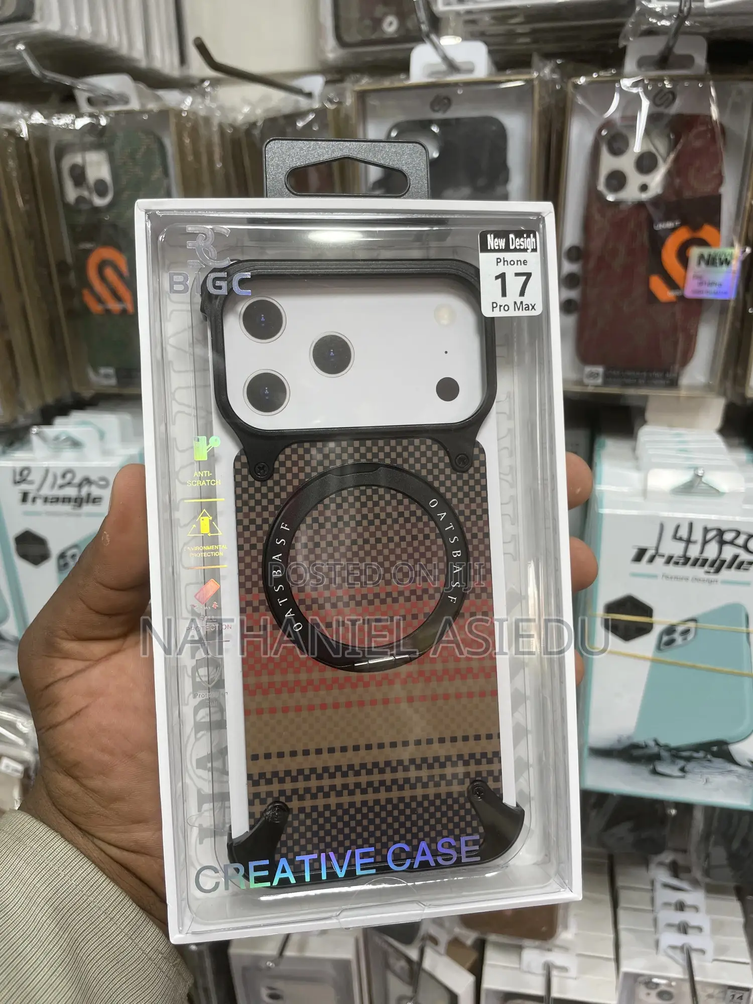 Oats Base Frameless Metal Case for 17 Pro Max in Circle - Accessories ...