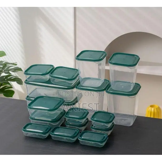 17-Piece Green-Lid Plastic Food Storage Container Set in Kumasi ...