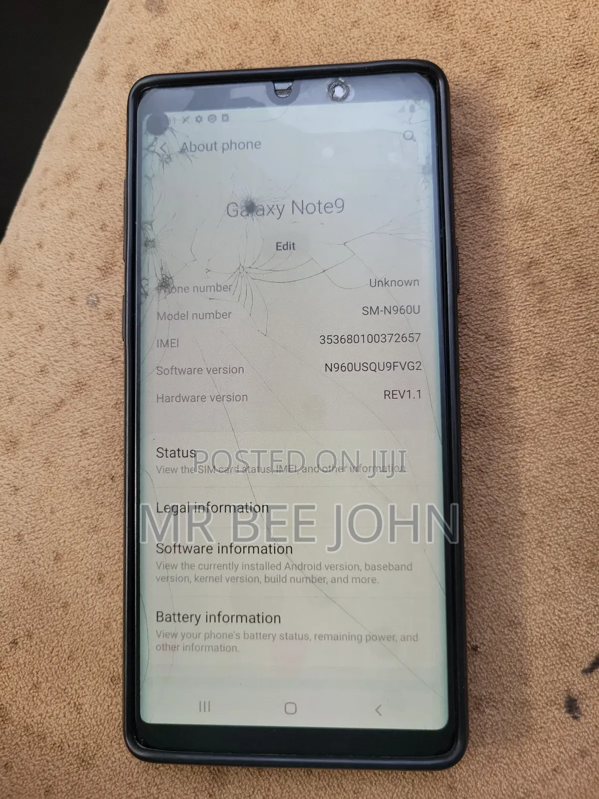 Samsung Galaxy Note 9 128 GB Black in Madina - Mobile Phones, Mr Bee ...