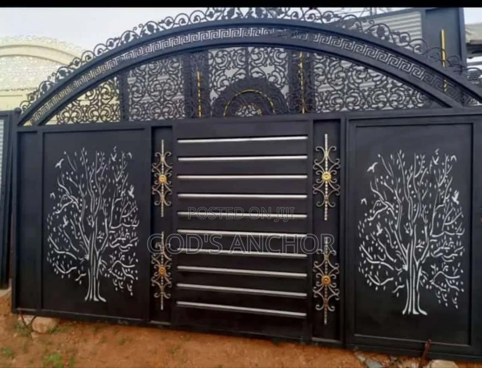 16 Feet Thick Galvanise Metal Sliding Main Gate Design With Door Insid ...