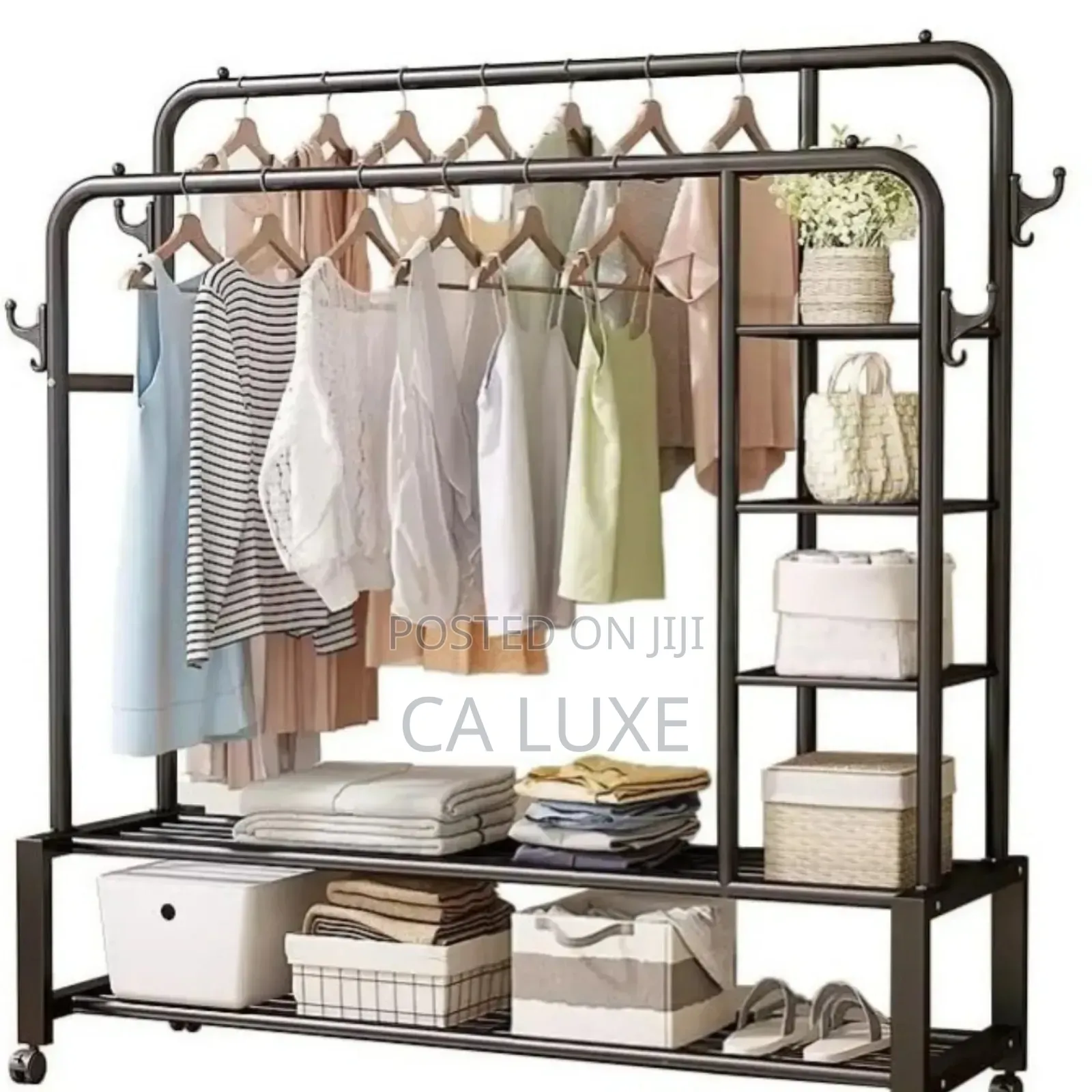Black Metal Double-rod Garment Rack in Cantonments - Storage ...
