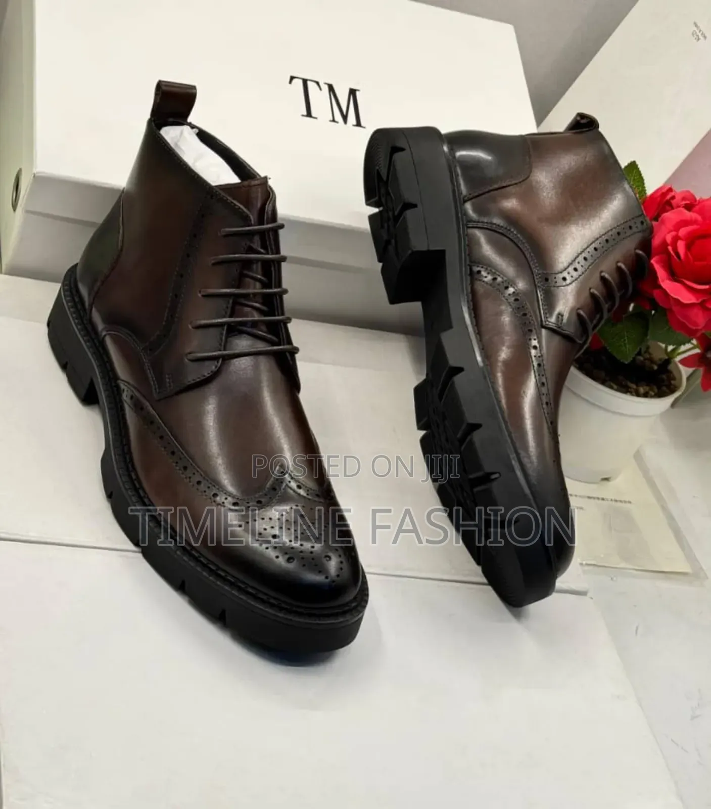 Quality Tm Coffee Brown Men's Leather Lace Up Ankle Boots in Accra ...