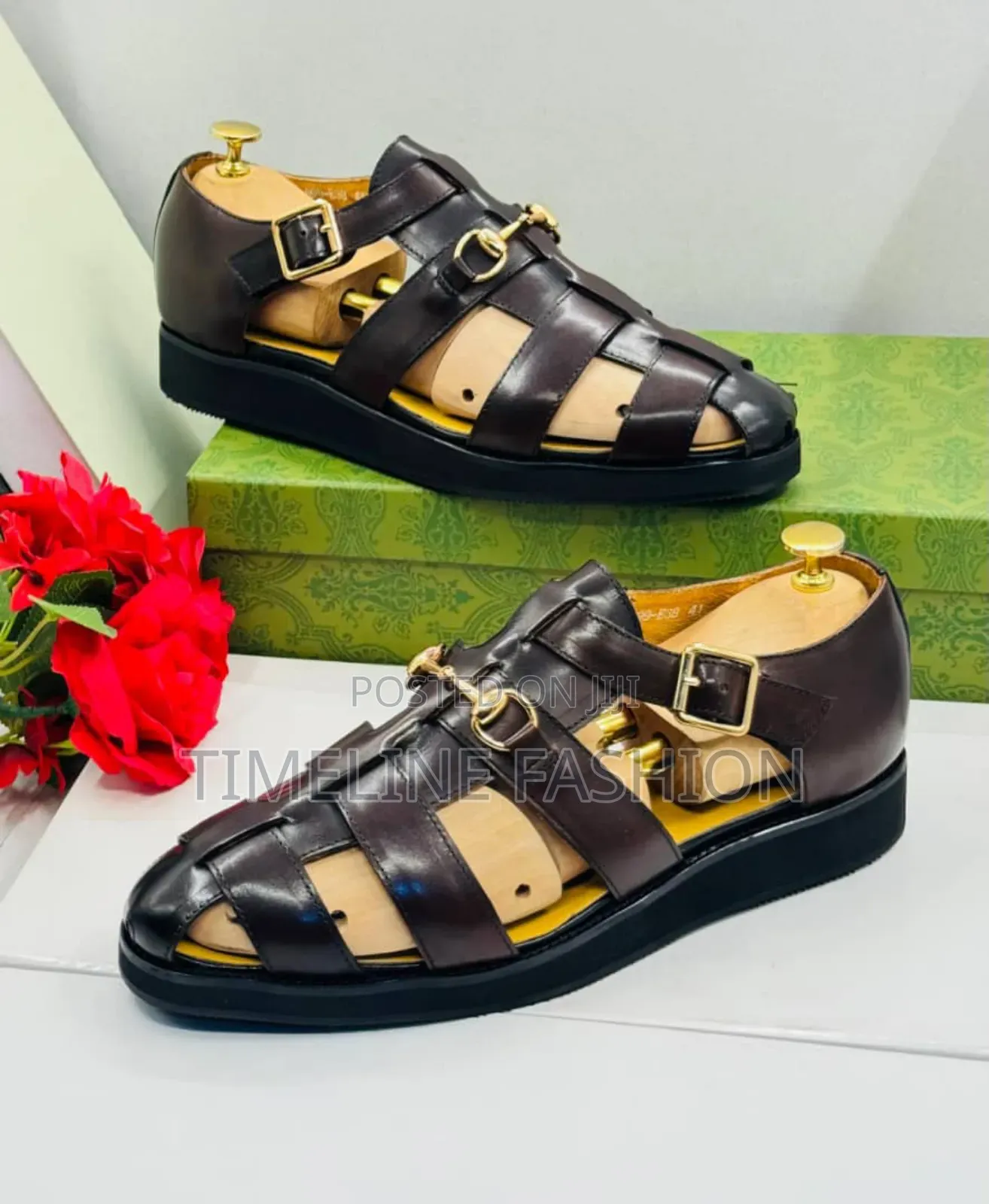 Genuine Leather Coffee Brown Gucci Men's Sandals in Accra Metropolitan ...