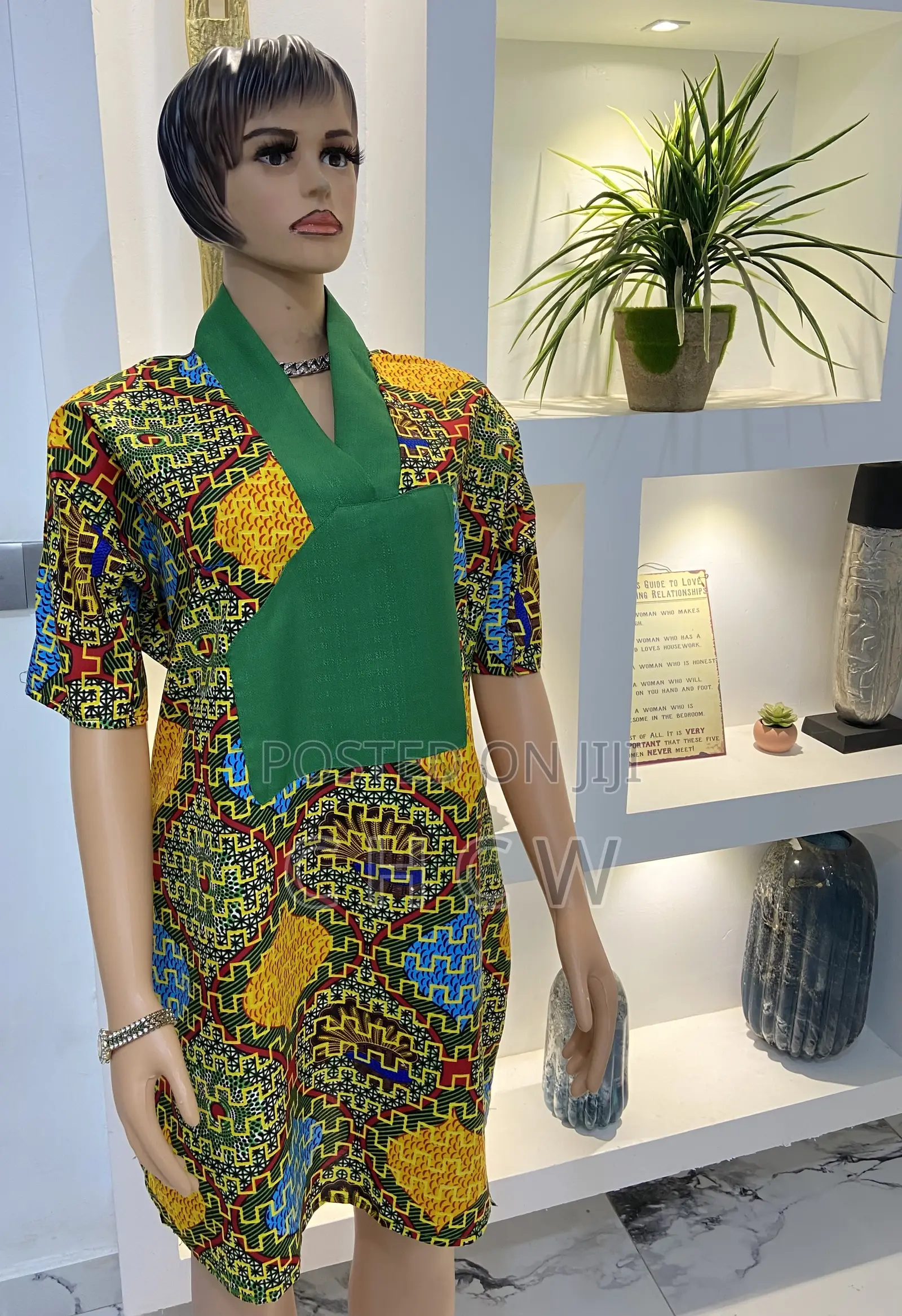 Yellow and Green Ankara African Print Designed Bubu Dress in Accra ...