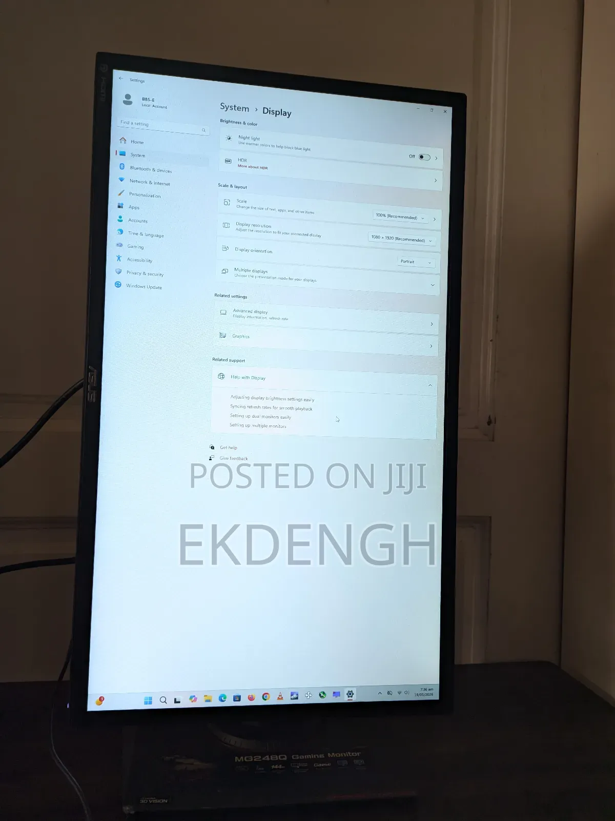 Asus Mg248q 24" 144hz 1080p Monitor in Tema Metropolitan - Computer ...