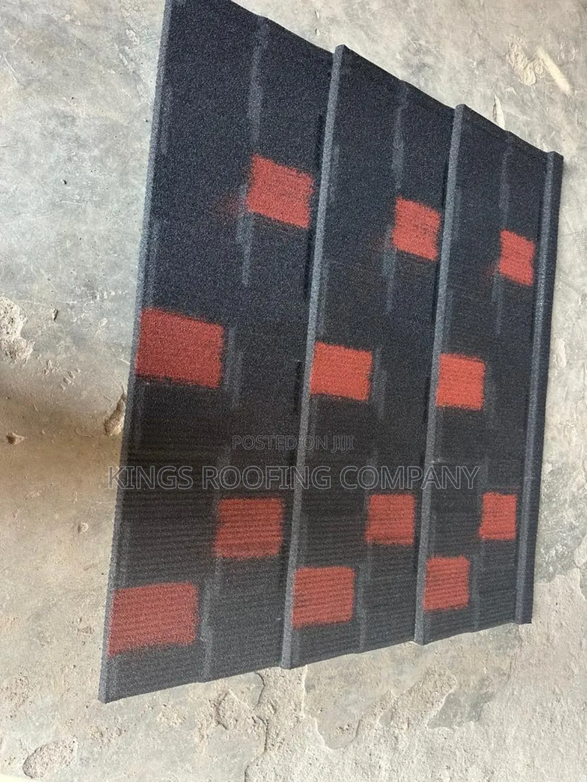 Black and Red Shingle With Higher Quality and Stone Coated in Tema ...